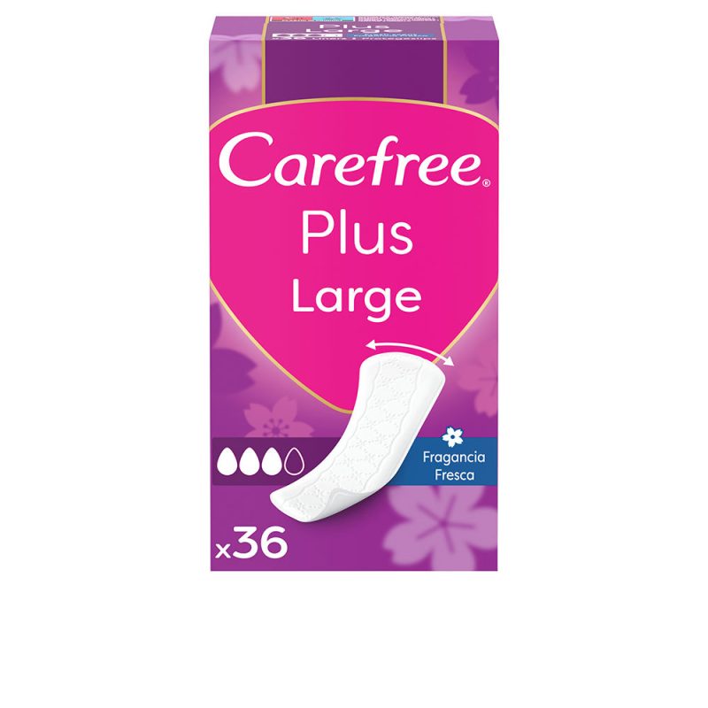 Protector diario Carefree Slip Maxi Fresh Plus Large con fragancia ...